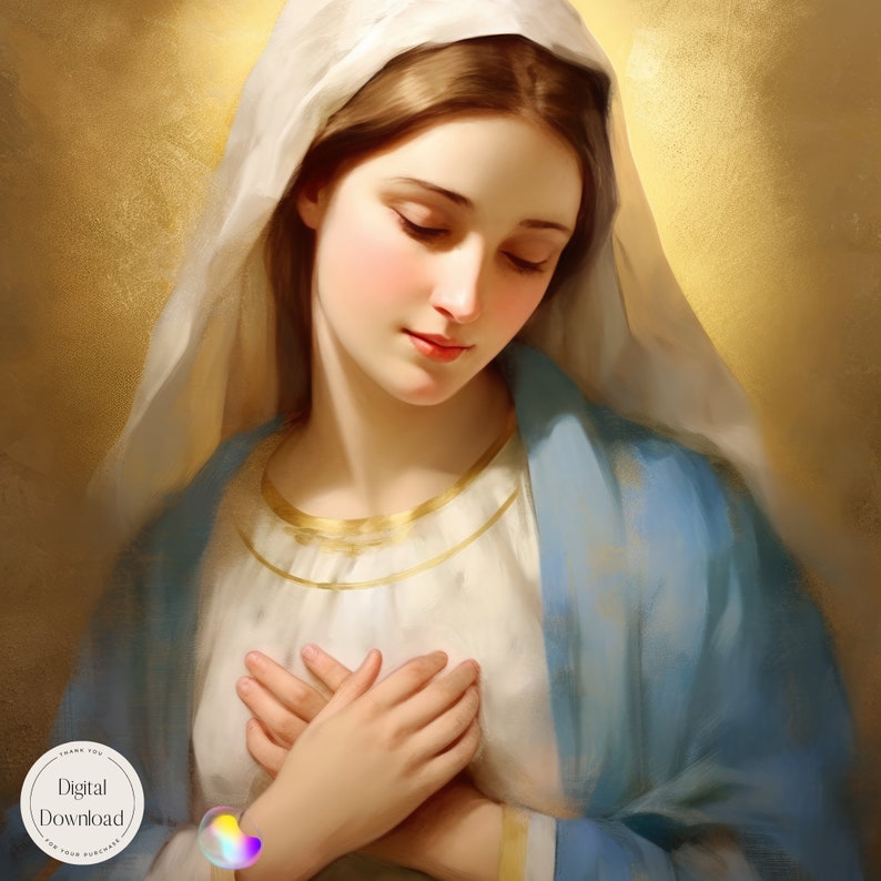 Mother Mary Religious Printable Art 573 Instant Download Immaculate ...