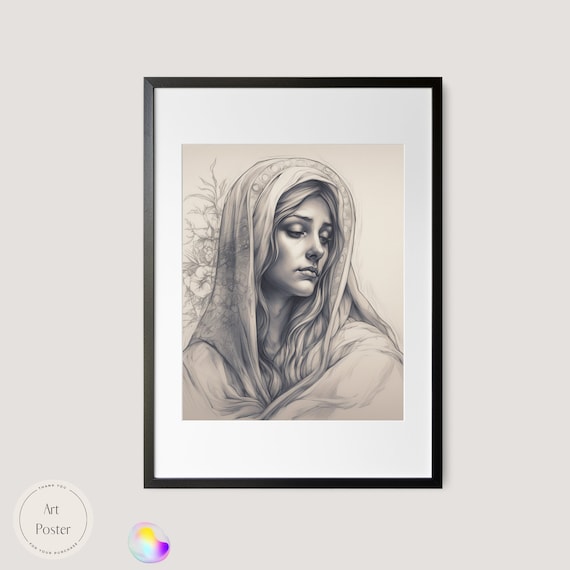 Virgin Mary Drawings In Pencil