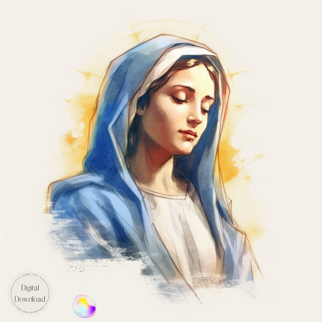 Mother Mary Religious Printable Art 275 | Instant Download | Divine ...
