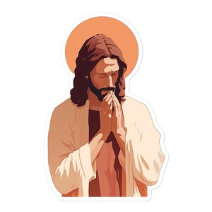 Praying Jesus Sticker Jesus Christ Decal Kiss-cut & Bubble-free ...