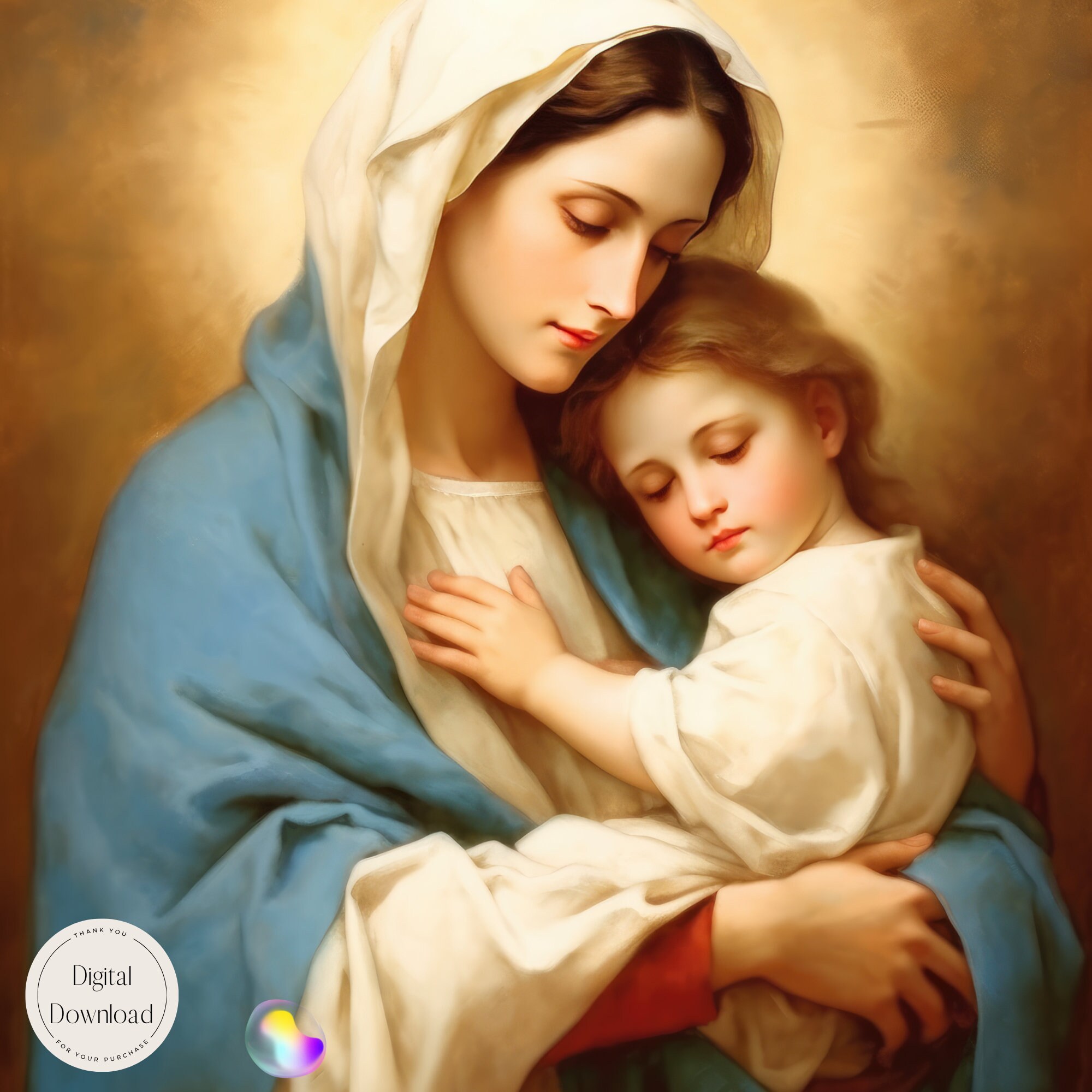 Mother Mary and Baby Jesus Printable Art 47 | Instant Download | Secret ...