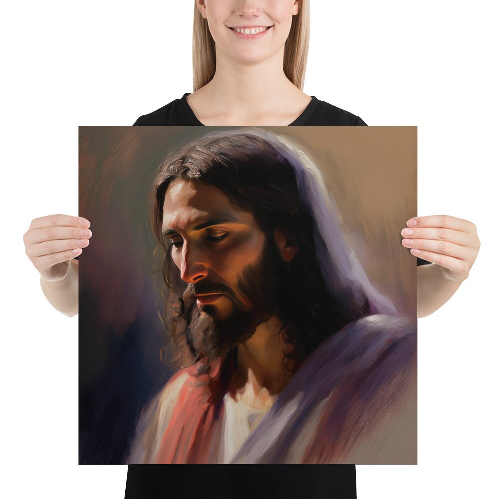 Jesus Christ Portrait Religious Wall Art Christian Decor Catholic Gift ...