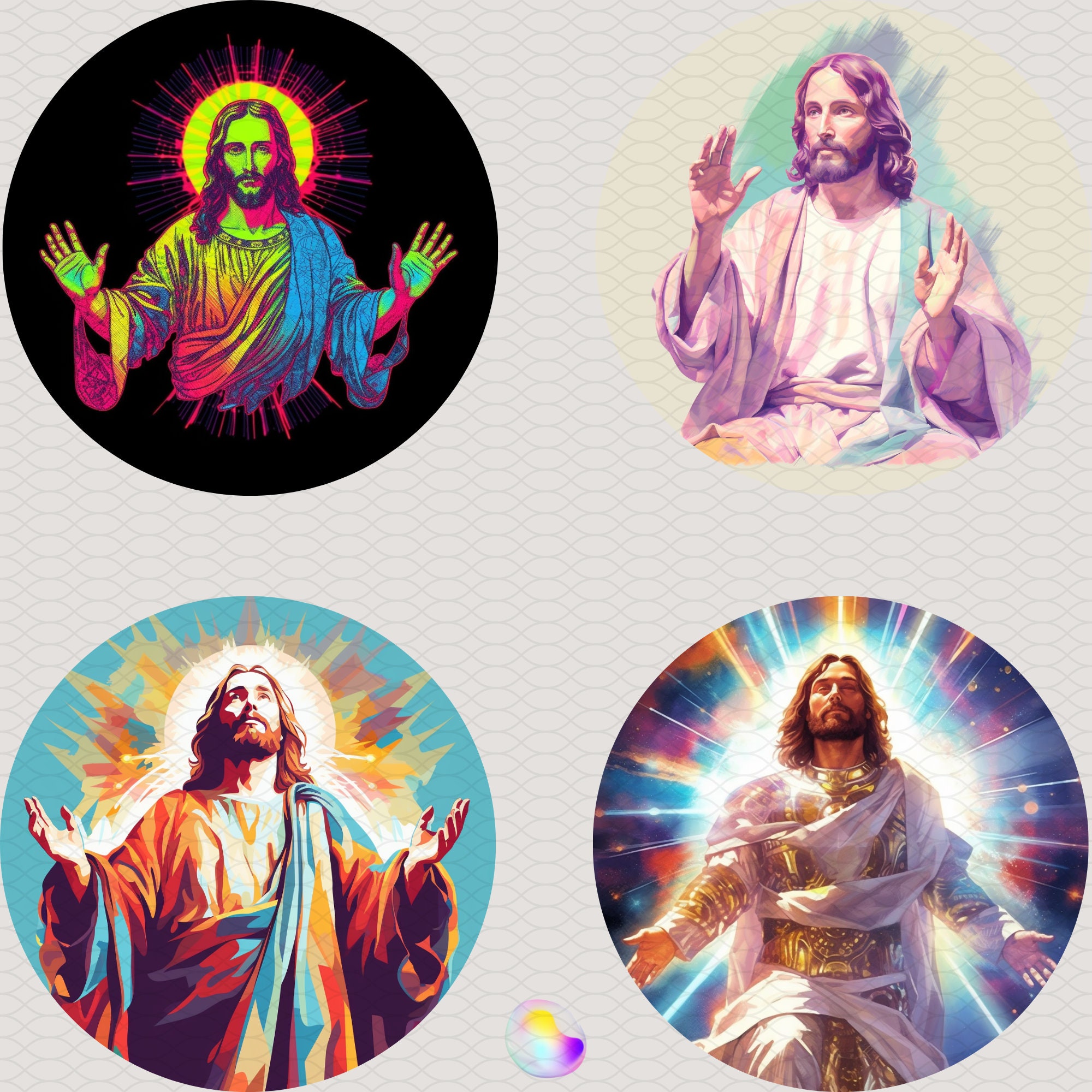 Praising Jesus Jesus Christ Sticker Sheet Circle Stickers 53 Enhance ...