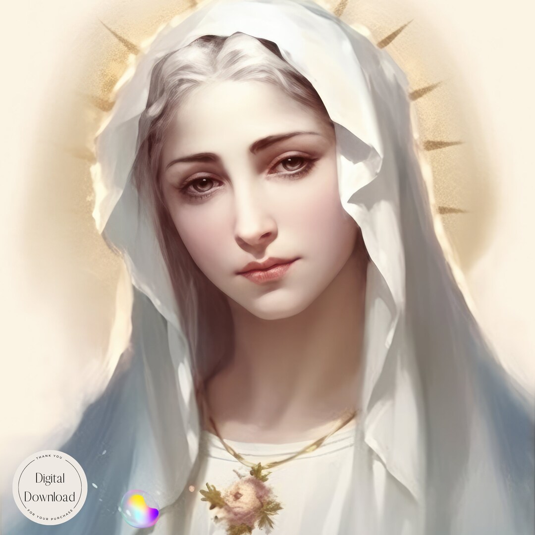 Catholic Devotion Mary Vintage Art | Mother Mary Religious Printable ...