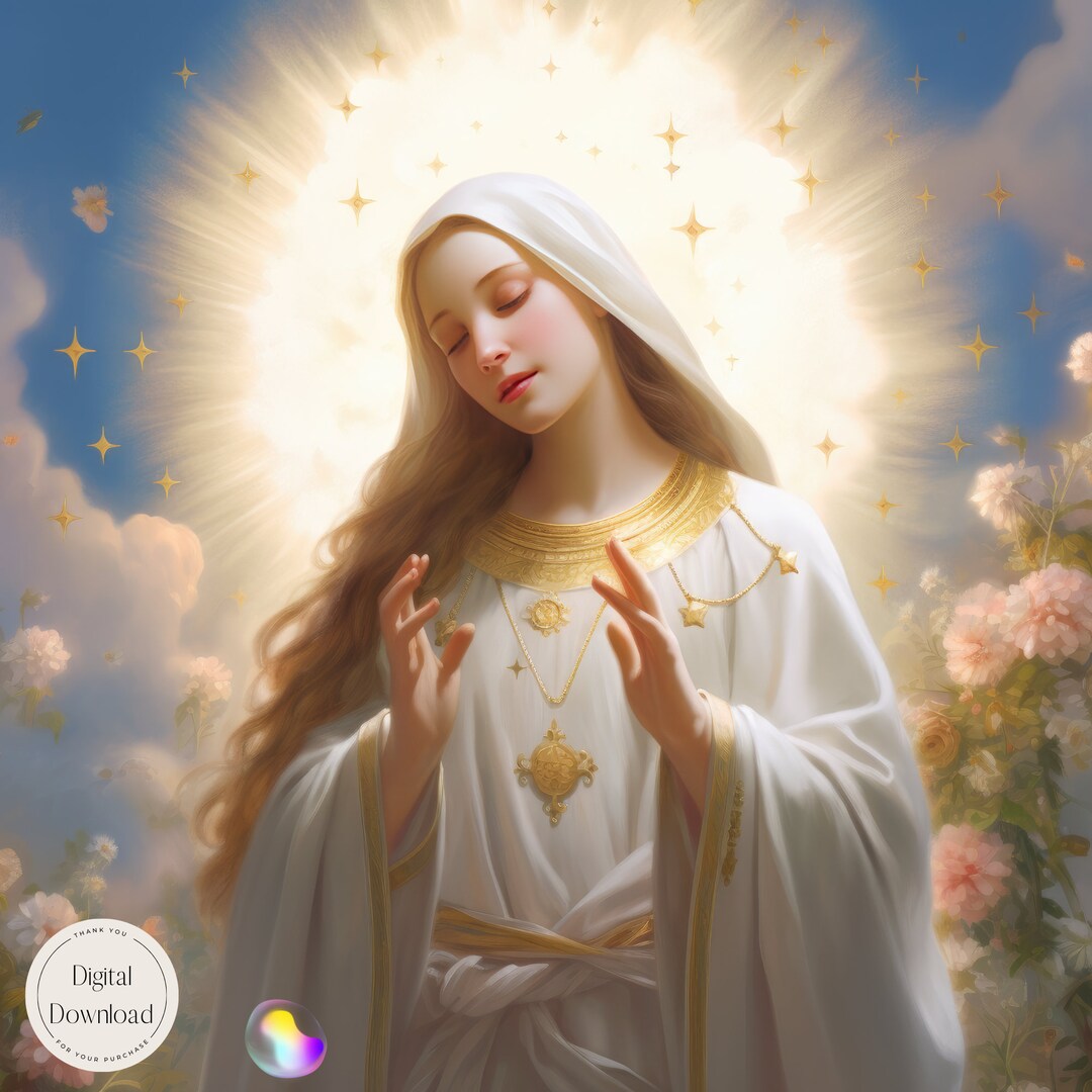 Mother Mary Religious Printable Art 538 | Instant Download | Immaculate ...