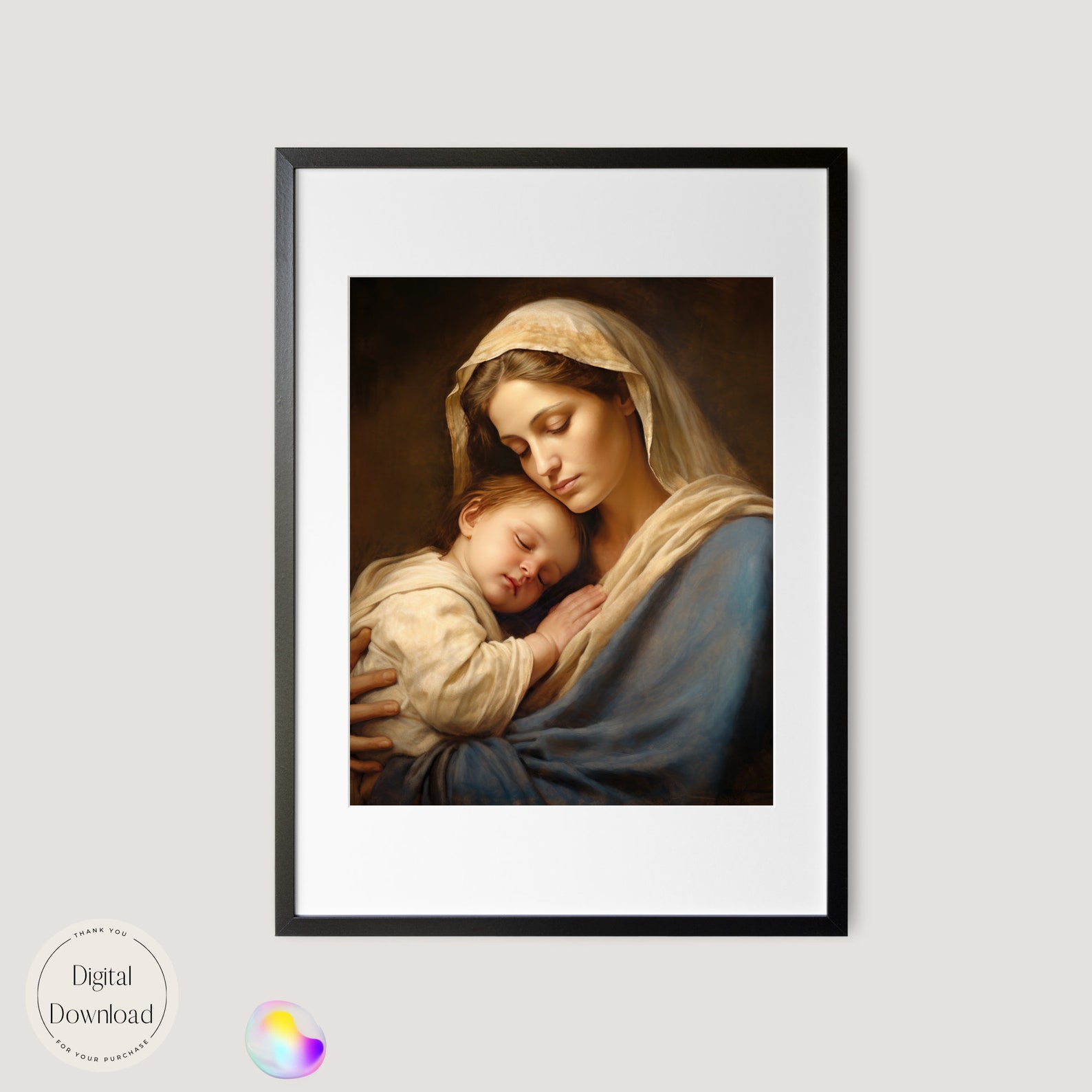 Mother Mary and Baby Jesus Printable Art 79 | Instant Download ...