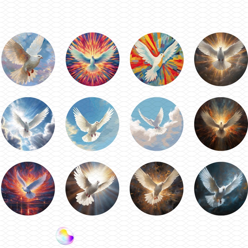 12x Pentecost Fire Artwork Decal Holy Spirit Sticker for Worship Groups ...
