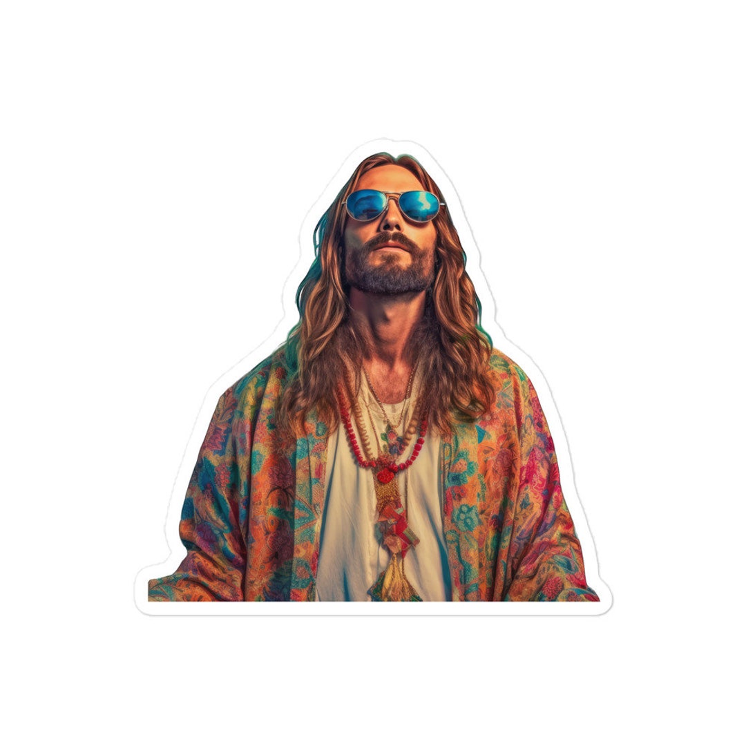 Cool Jesus Wearing Sunglasses Sticker | Jesus Christ Decal | Kiss-cut ...