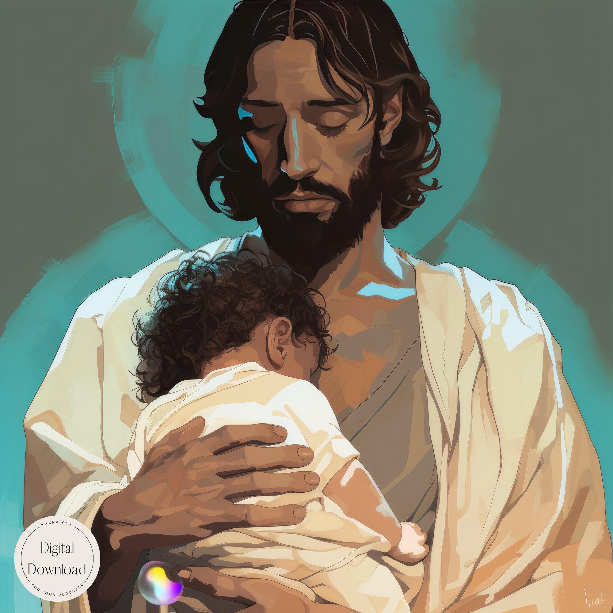 Jesus Christ and Children Religious Printable Art 262 - Etsy