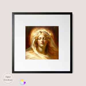 Spiritual Mother Mary Poster Print | Mother Mary Religious Printable ...