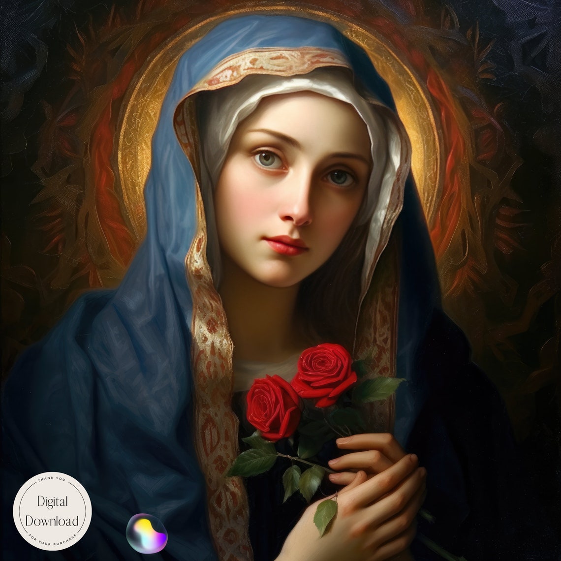 Mother Mary Religious Printable Art 550 Instant Download - Etsy