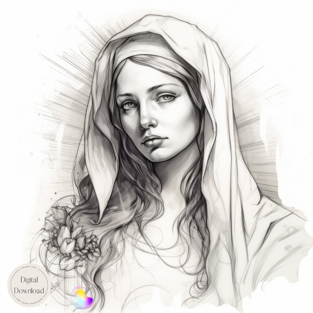 Divine Mother Mary Blessings Artwork | Mother Mary Religious Printable ...