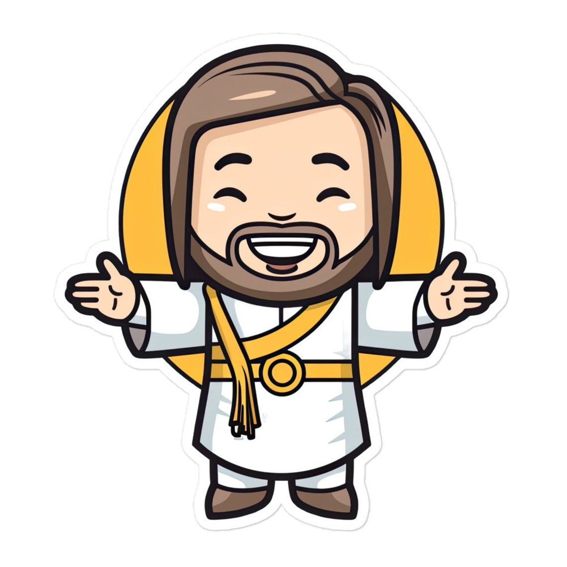 Cute Jesus Chibi Jesus Cartoon Jesus Sticker Kiss-cut & - Etsy