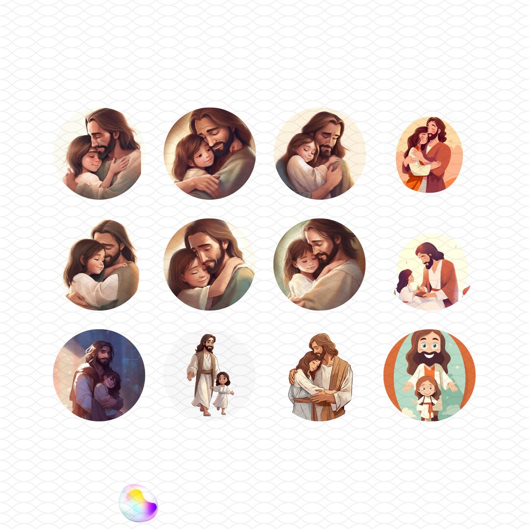 Jesus Embracing A Girl Stickers Jesus Sticker Sheet Circle - Etsy