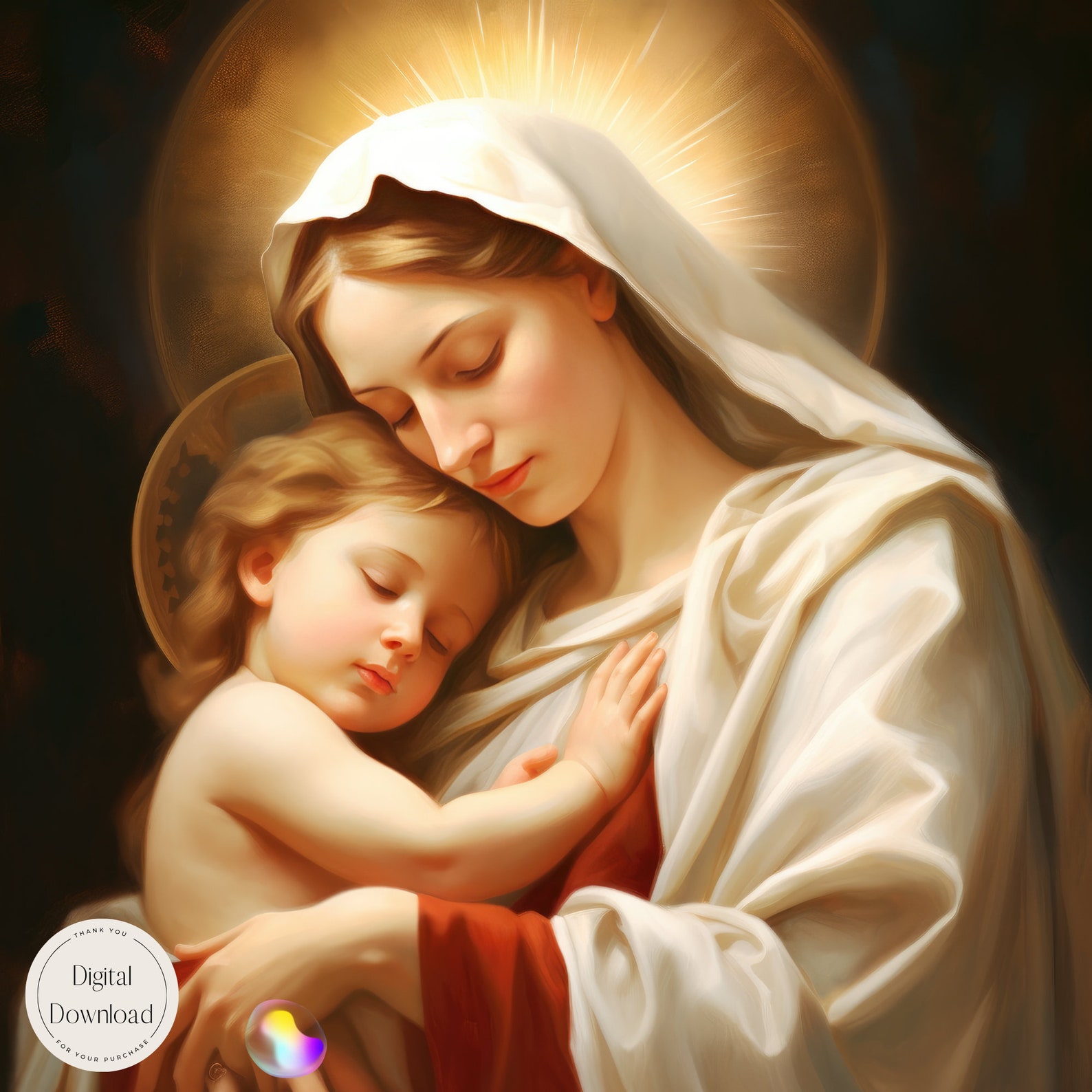 Mother Mary and Baby Jesus Printable Art 26 | Instant Download | New ...