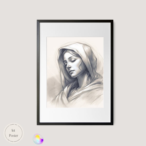 Mother Mary Religious Printable Art 472 Instant Download Blessed Virgin ...