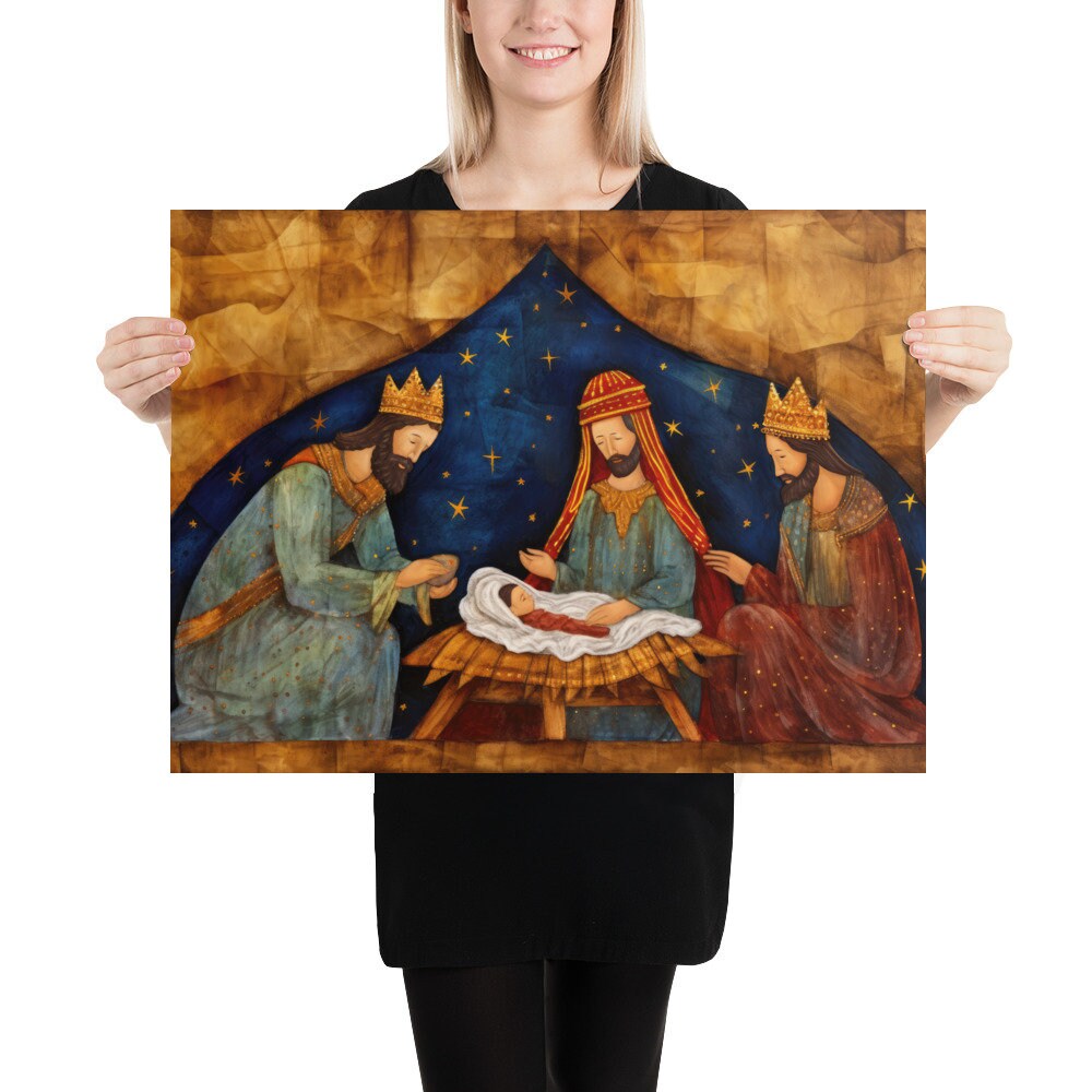 Nativity Scene Art Poster Evoke the Spirit of Christmas With This ...