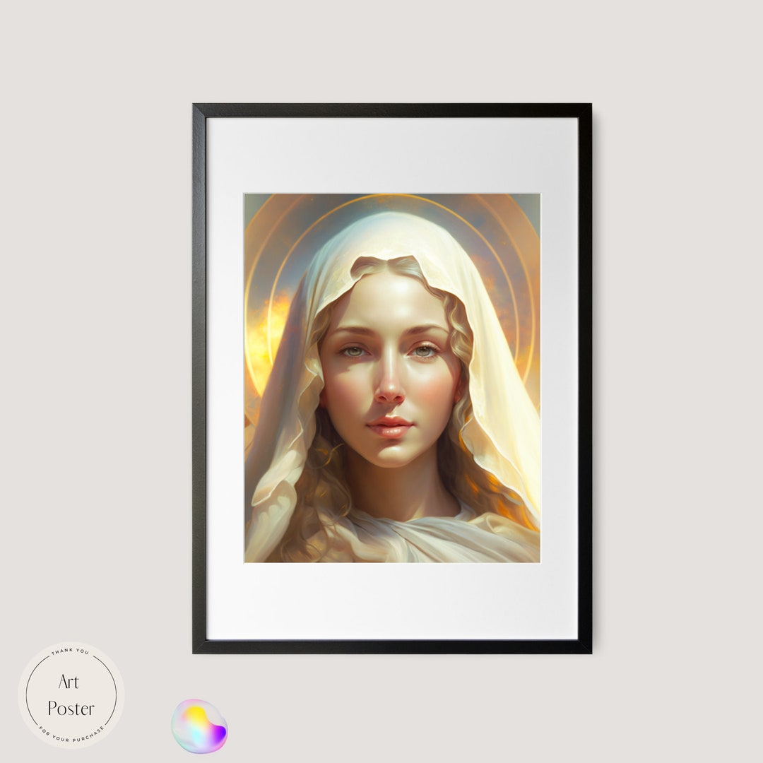 Blessed Virgin Mary Art Print A Stunning Image Of Grace Faith And Beauty Art Poster Etsy