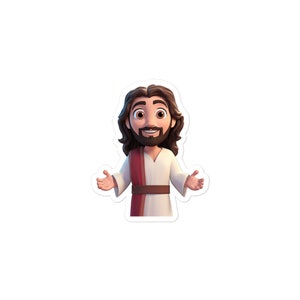 Cute Jesus, Chibi Jesus, Cartoon Jesus Sticker Kiss-cut & Bubble-free ...