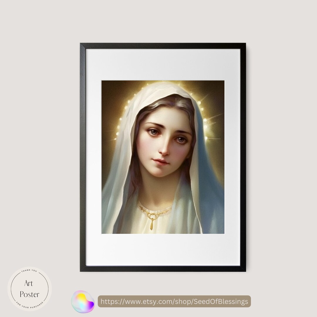 Mary, Queen of Heaven Portrait - Religious Art - Christian Wall Decor ...