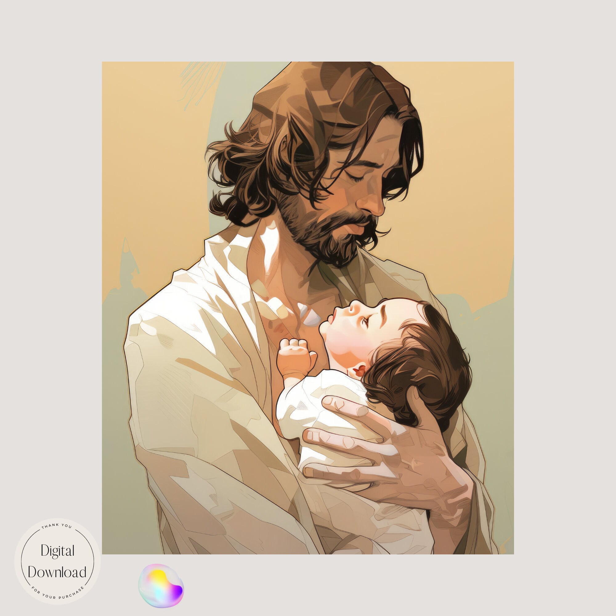 Jesus Christ and Children Religious Printable Art 256 Instant Download ...