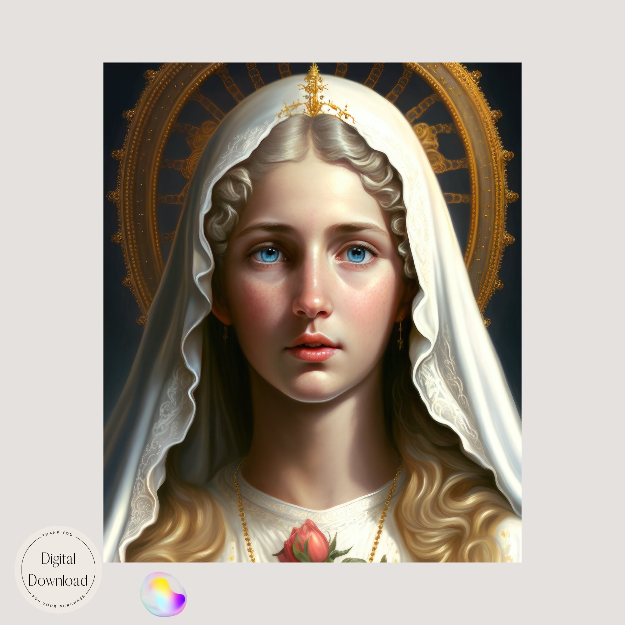 Divine Mother Mary Printable Posters Mother Mary Religious - Etsy