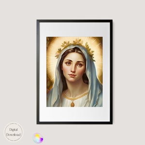 Heavenly Mother Mary Digital Prints | Mother Mary Religious Printable ...