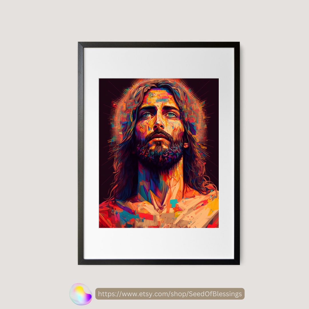Jesus Christ Portrait Illustration Poster | Spiritual Art | Bible Art ...