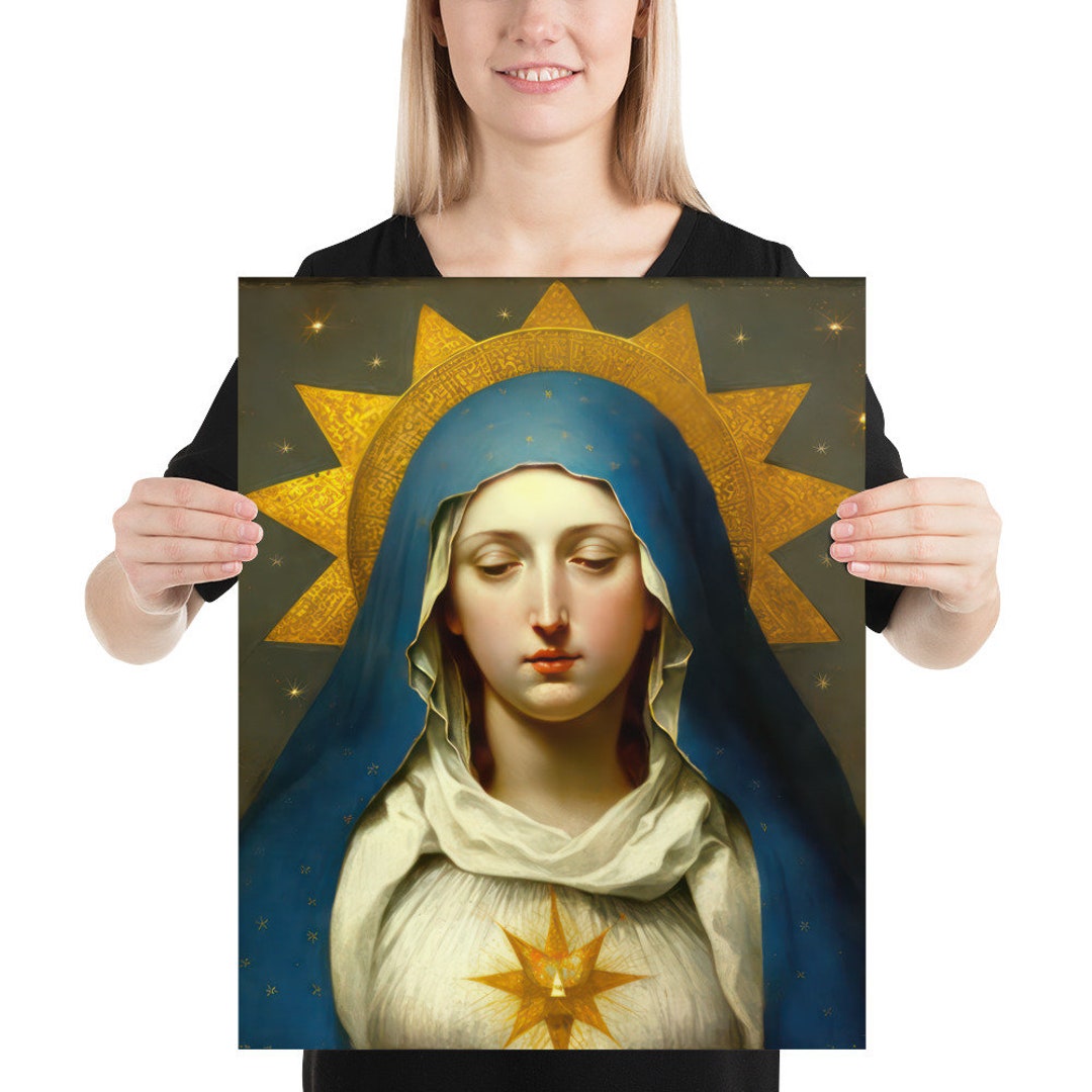 Lady of Grace: Mother Mary Portrait | Art Poster - Etsy