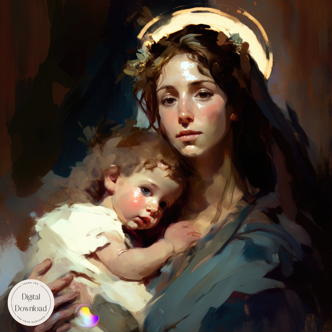 Mother Mary Devotional Wall Decor | Mother Mary Religious Printable Art ...