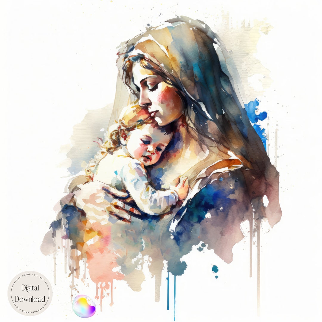 Mystical Virgin Mary Art Downloads | Mother Mary Religious Printable ...