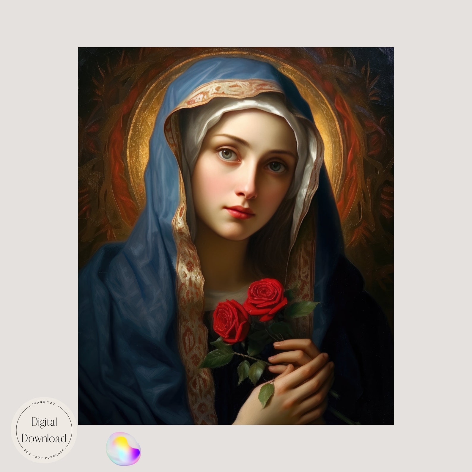 Mother Mary Religious Printable Art 550 Instant Download - Etsy