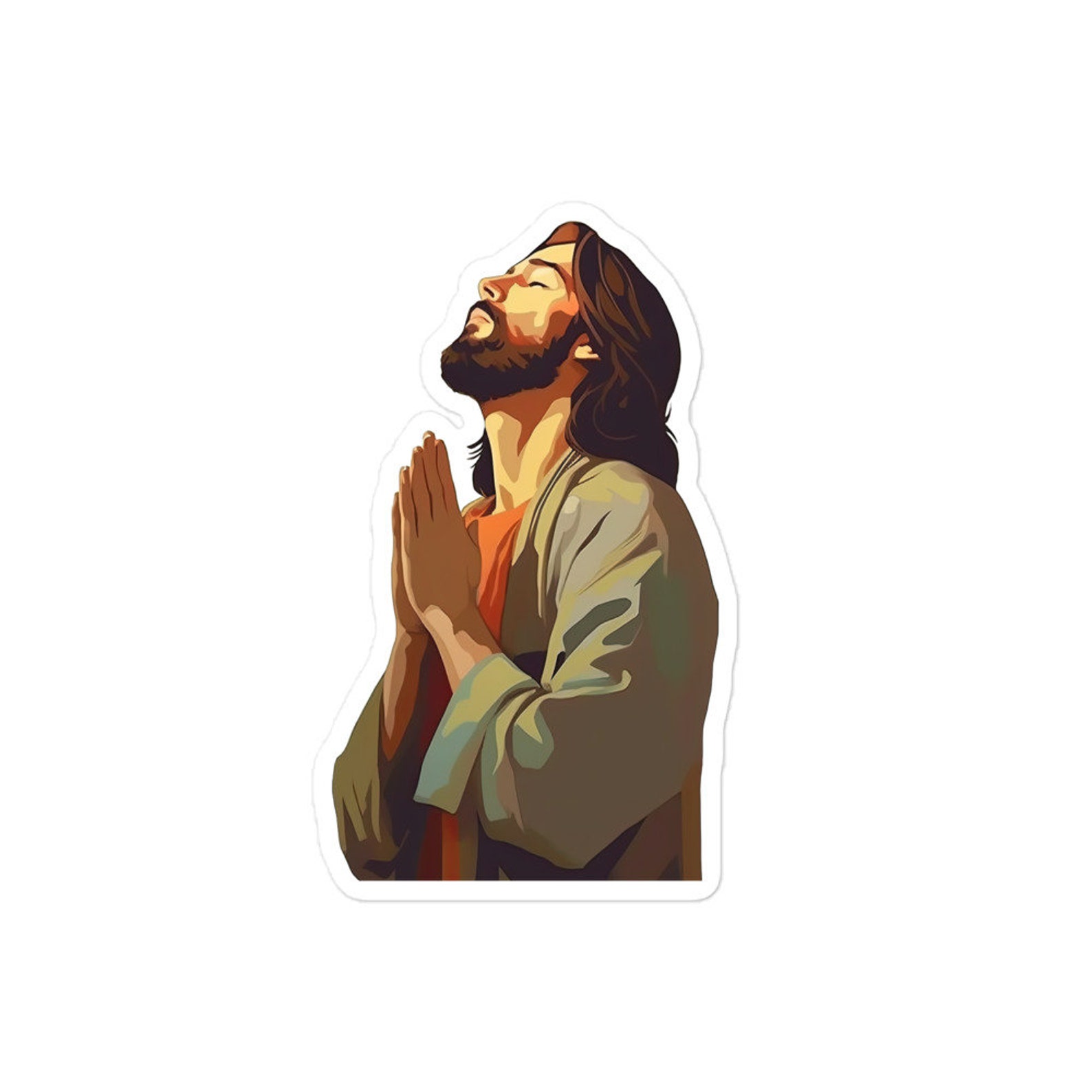 Praying Jesus Sticker Jesus Christ Decal Kiss-cut & Bubble-free ...