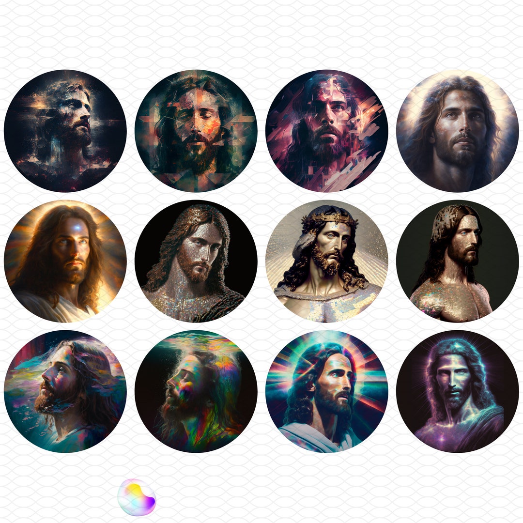 12x Jesus Christ Sticker Sheet - Circle Stickers 6 | Jesus Decals ...