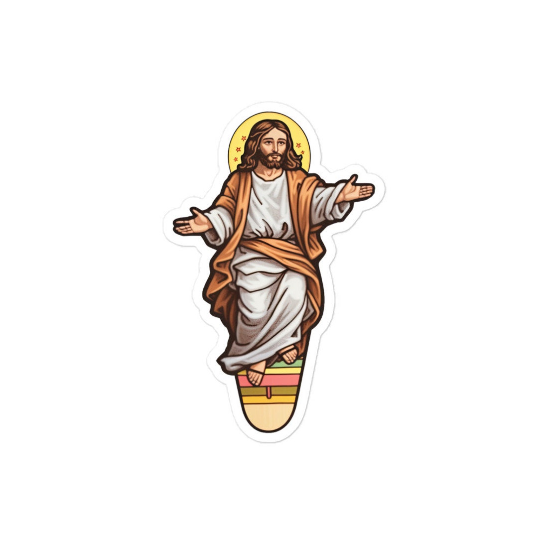 Powerful Jesus Christ Sticker for Religious Inspiration Cute Jesus ...