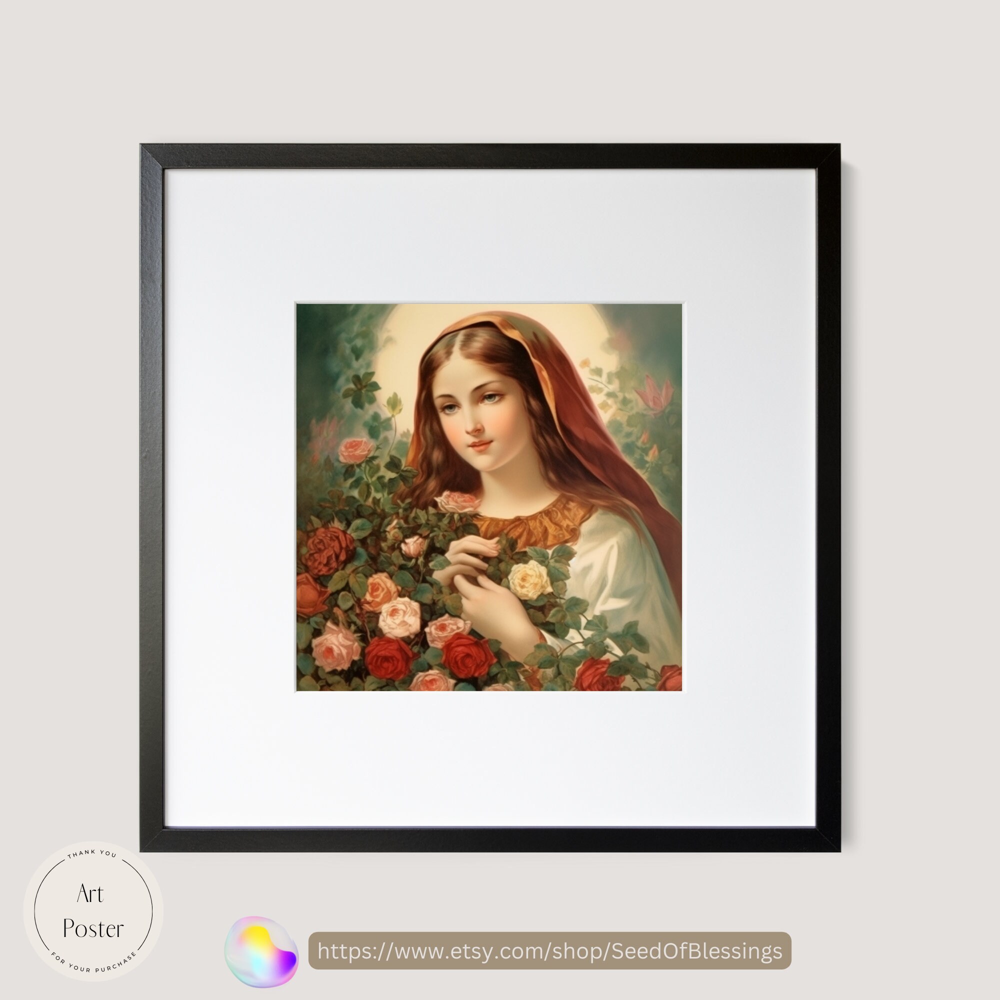 Our Lady of Fatima Portrait Religious Wall Art Catholic Decor Virgin ...