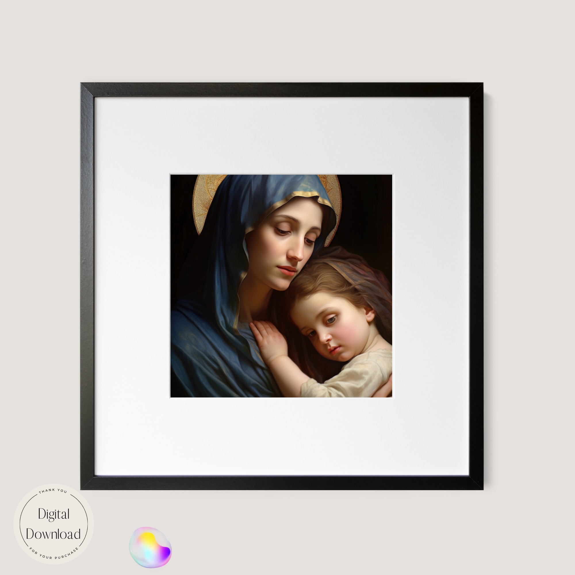 Mother Mary and Baby Jesus Printable Art 37 Instant Download Easter ...