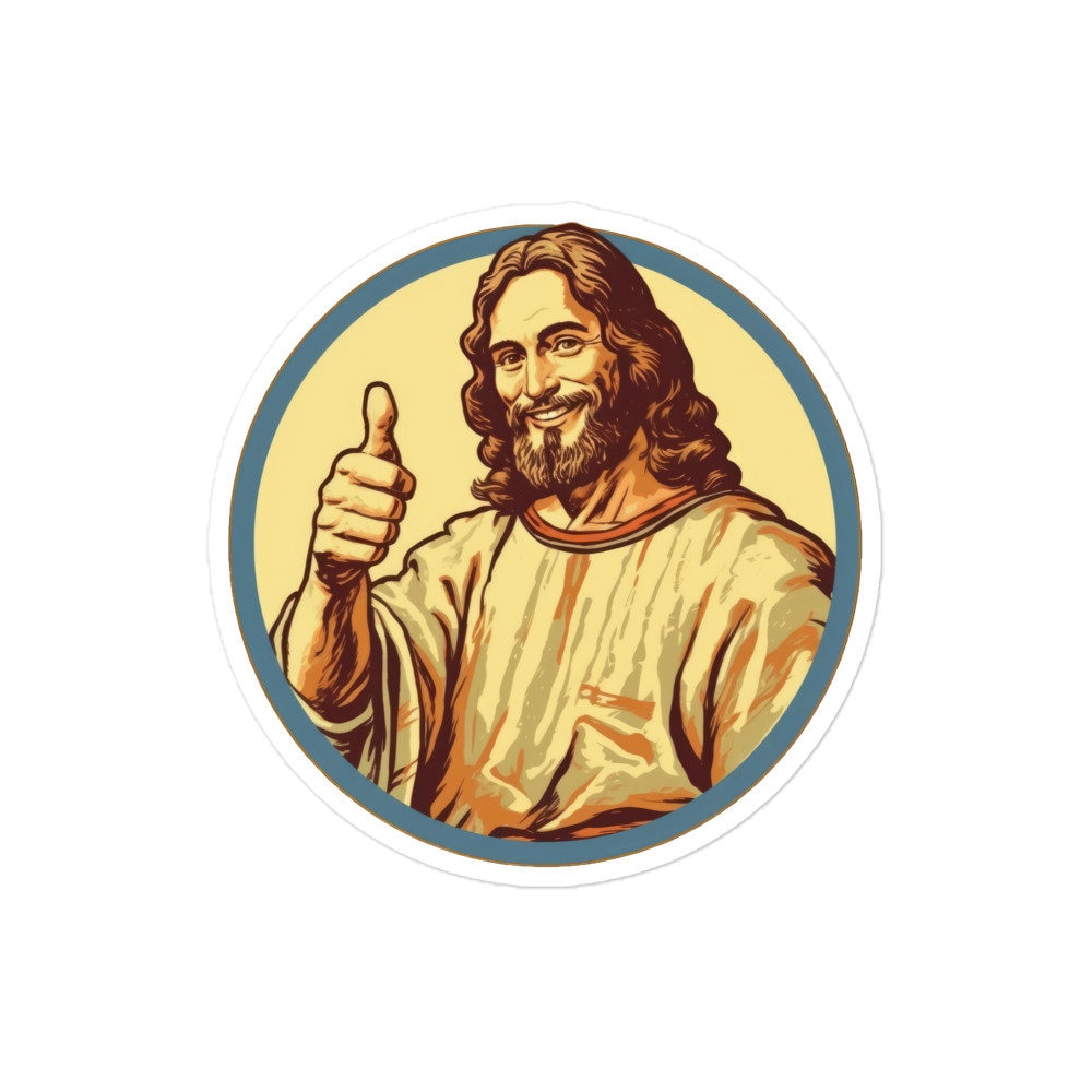 Jesus Giving A Thumb up Sticker Jesus Christ Decal Kiss-cut & Bubble ...