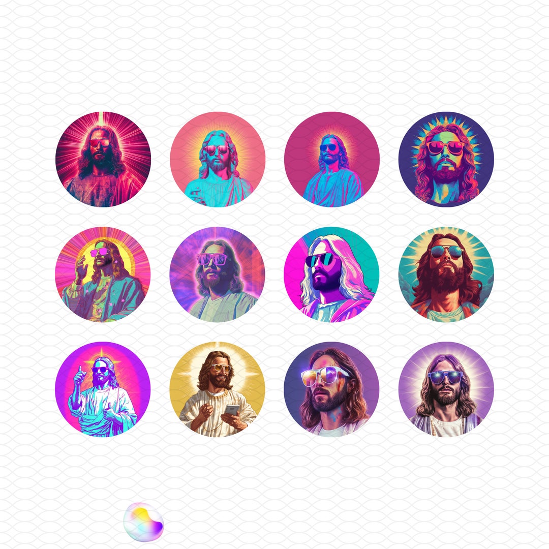 12x Cool Jesus Stickers, Jesus Wearing Sunglasses Stickers Jesus ...