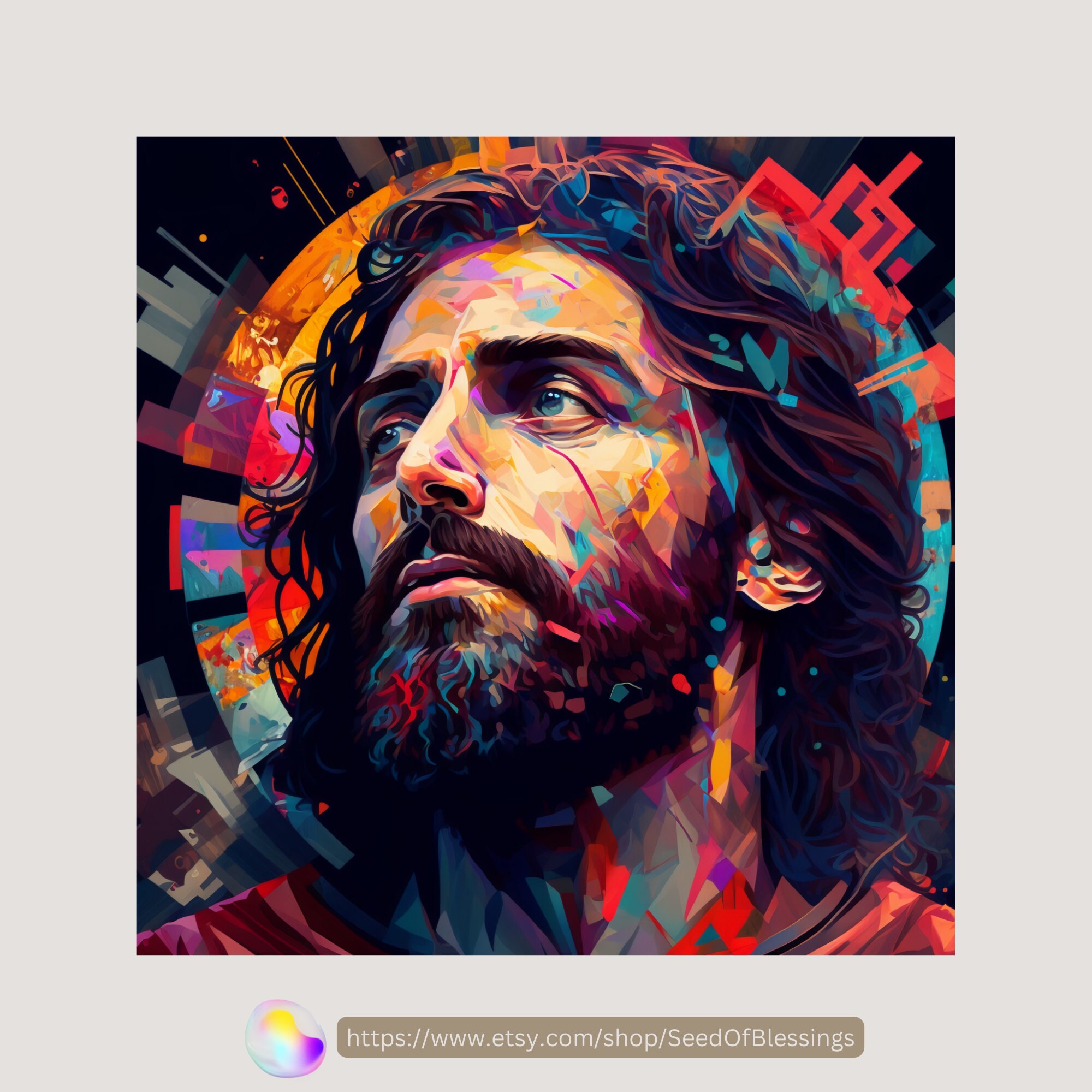 Jesus Christ Portrait Illustration Poster Anime Jesus Spiritual Art ...