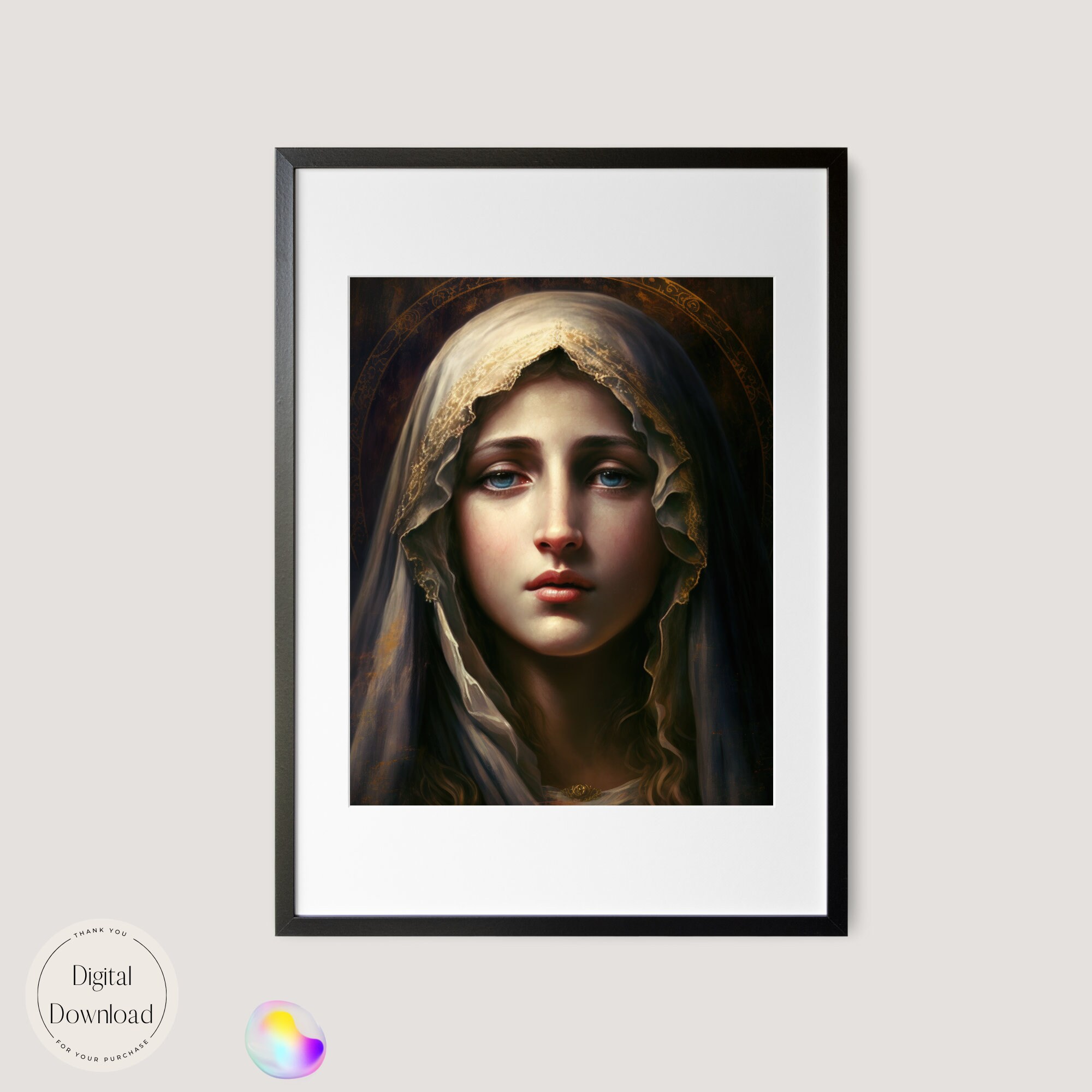 Miracle of Mary Graceful Poster Decor Mother Mary Religious Printable ...