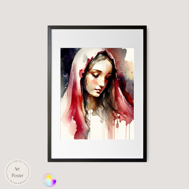 Blessed Virgin Mary Art Print A Stunning Image Of Grace Etsy