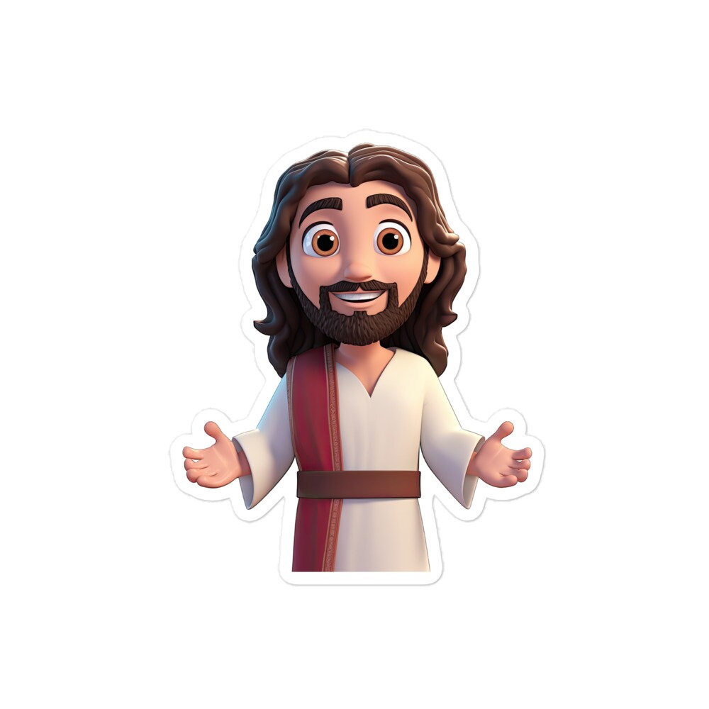Cute Jesus, Chibi Jesus, Cartoon Jesus Sticker Kiss-cut & Bubble-free ...
