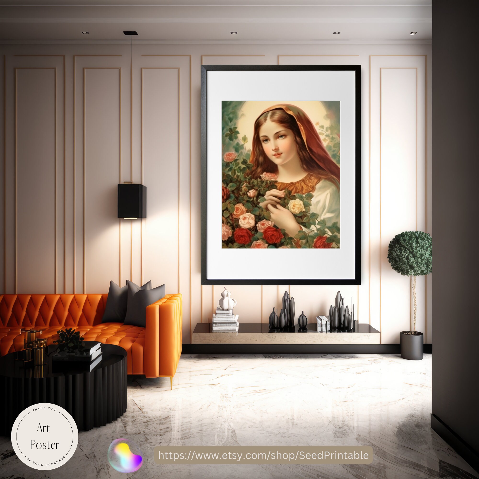 Our Lady of Fatima Portrait Religious Wall Art Catholic Decor Virgin ...