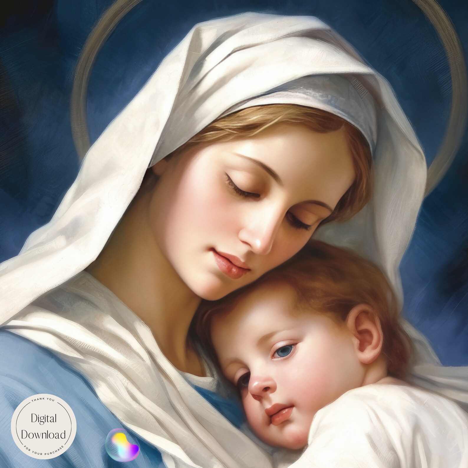 Mother Mary and Baby Jesus Printable Art 12 | Instant Download | Birth ...