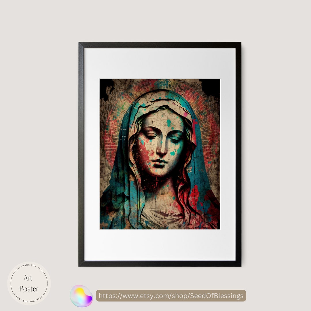 Lady of Grace: Mother Mary Portrait Art Poster - Etsy