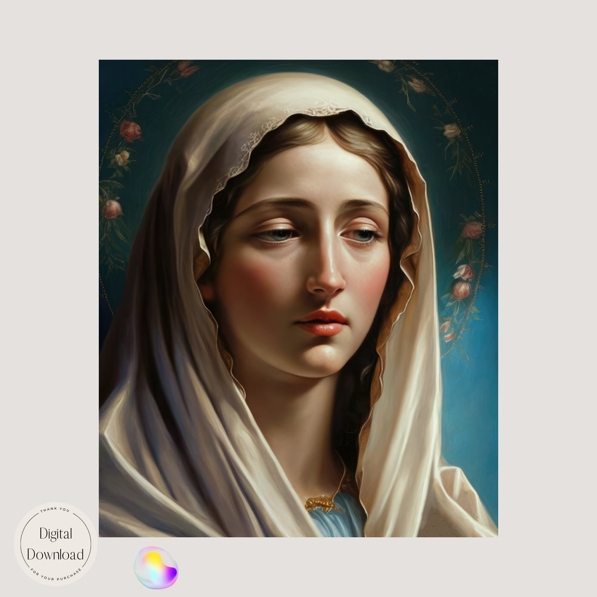Divine Mother Mary Printable Posters Mother Mary Religious Printable ...