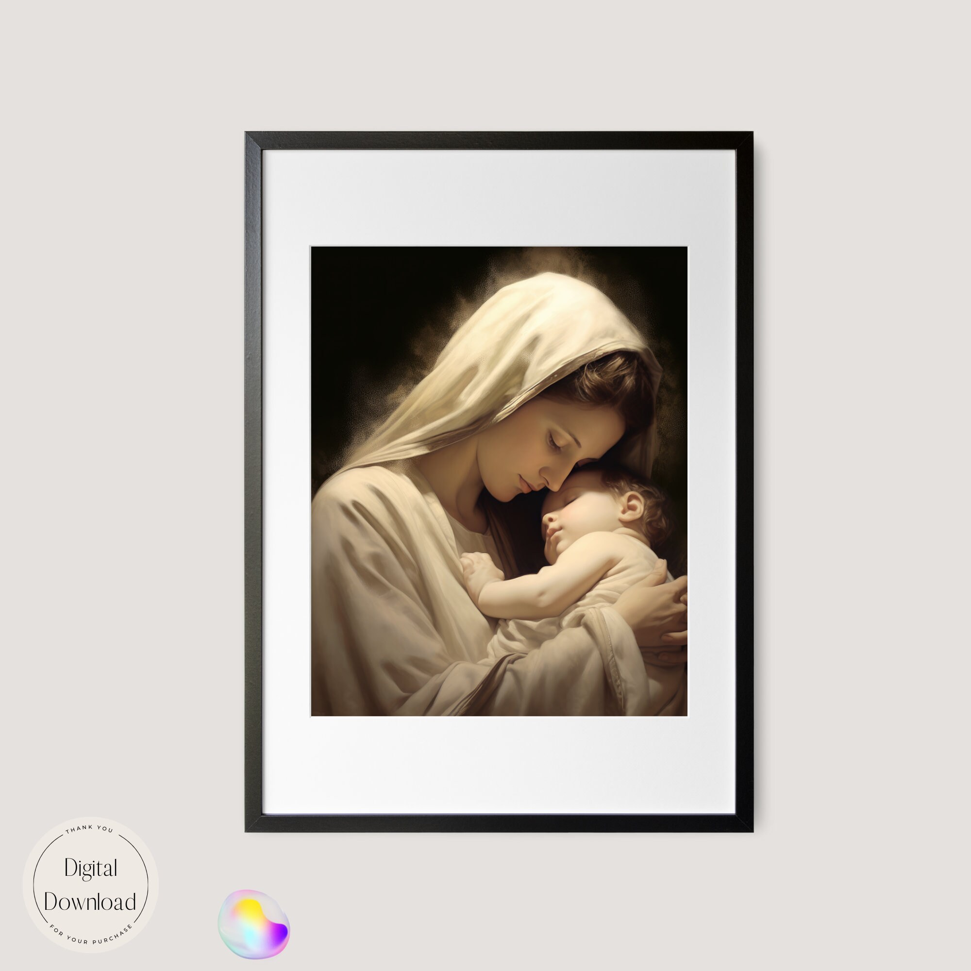 Mother Mary and Baby Jesus Printable Art 81 | Instant Download ...