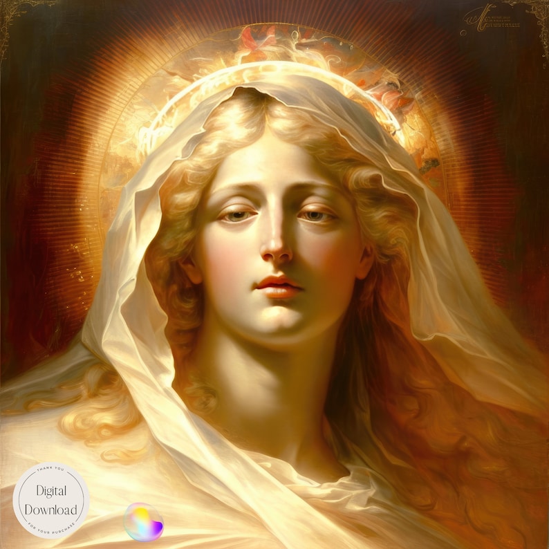 Spiritual Mother Mary Poster Print | Mother Mary Religious Printable ...