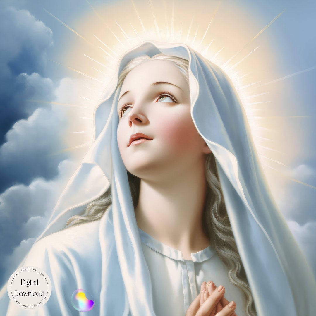 Marian Symbolism Inspirational Art | Mother Mary Religious Printable ...